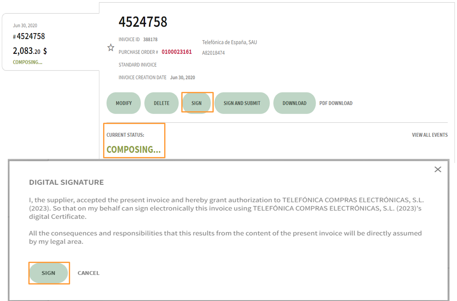 How to create a financial or cost center invoice?