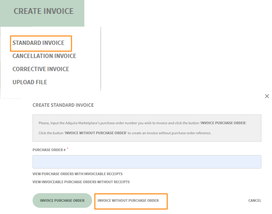 How to create a financial or cost center invoice?