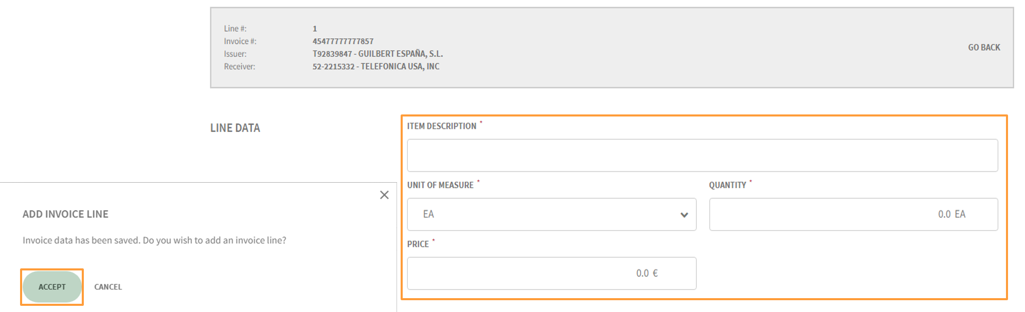 How to create a financial or cost center invoice?