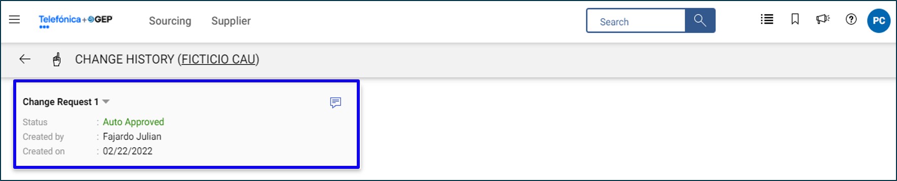 How to view the change history of my company profile in GEP?