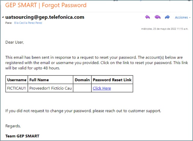 How to reset the password in the GEP SMART system?