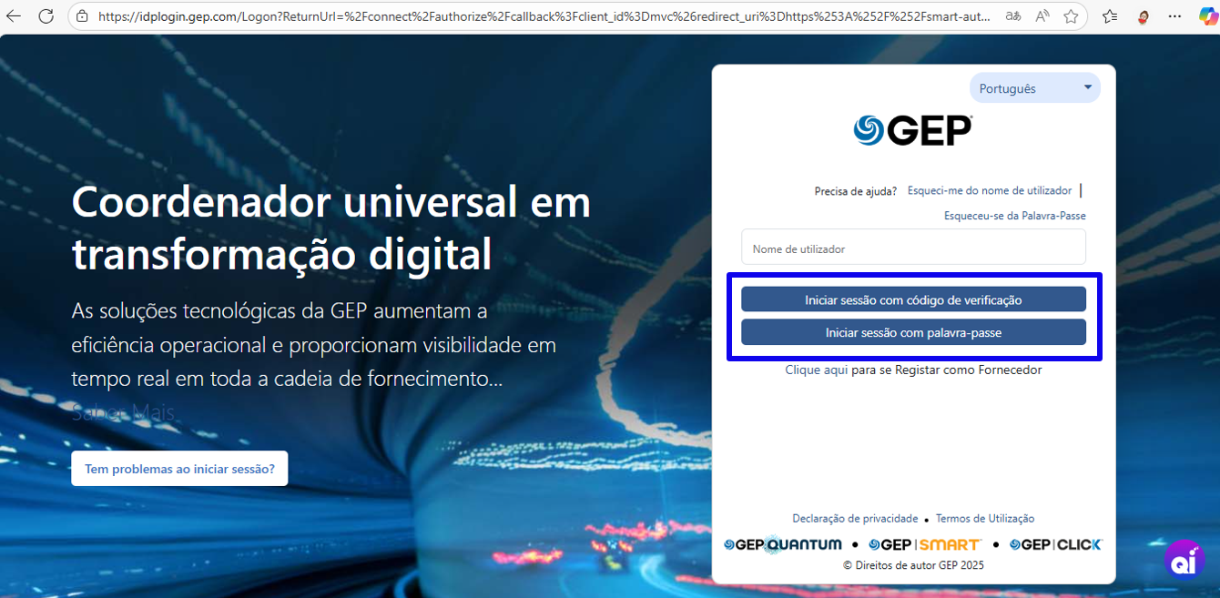 Como acessar à GEP SMART